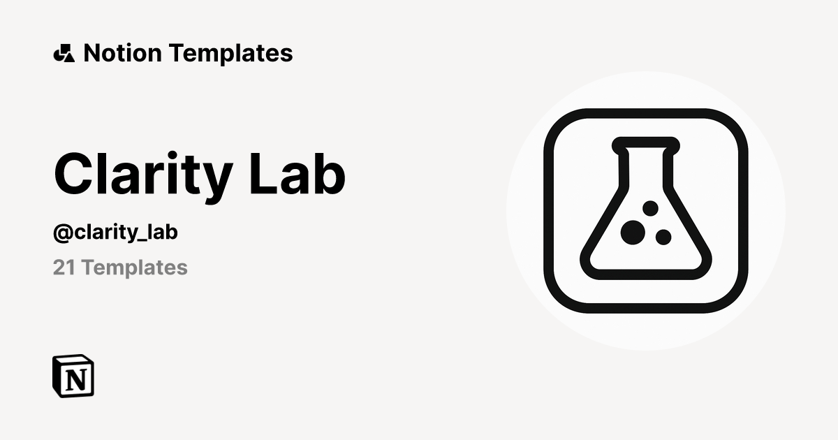 Clarity Lab | Template Creator | Notion Marketplace
