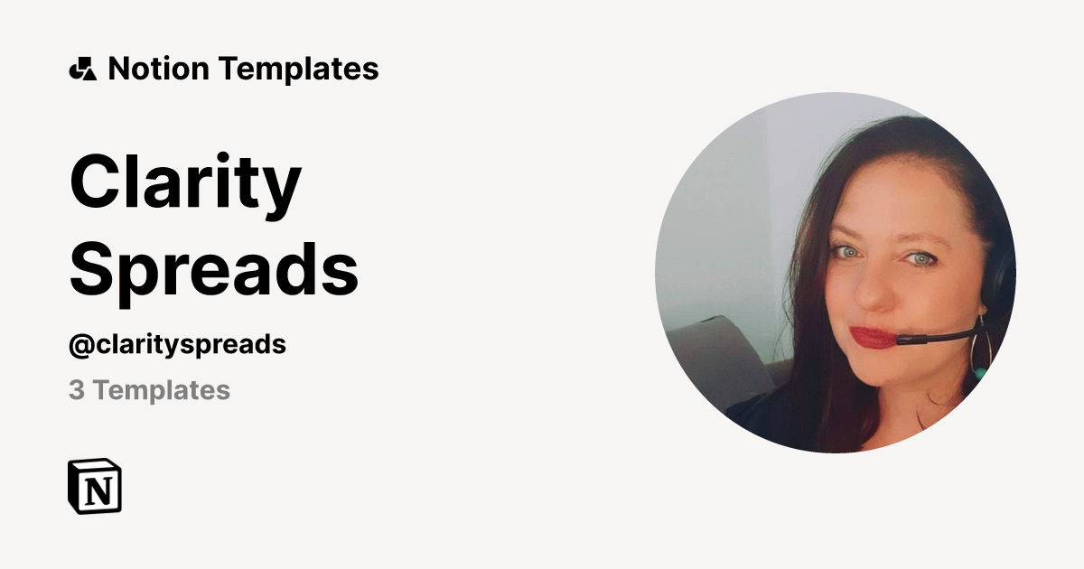 Clarity Spreads | Template Creator | Notion Marketplace