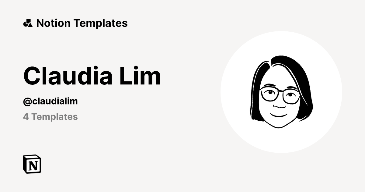 Claudia Lim | Template Creator | Notion Marketplace