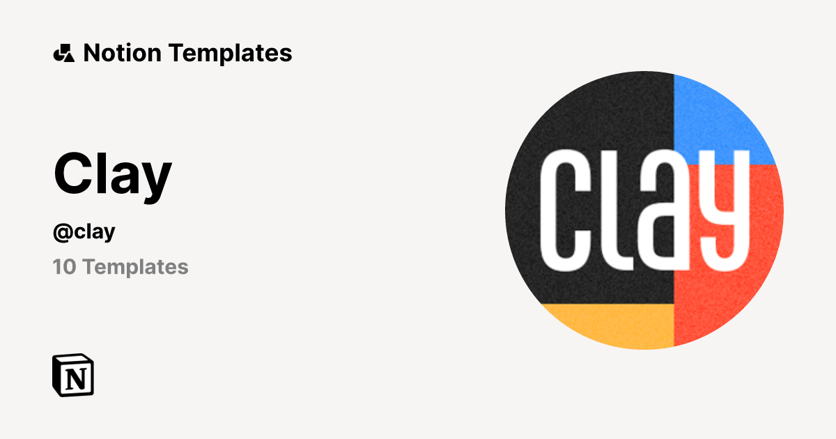 Clay | Template Creator | Notion Marketplace