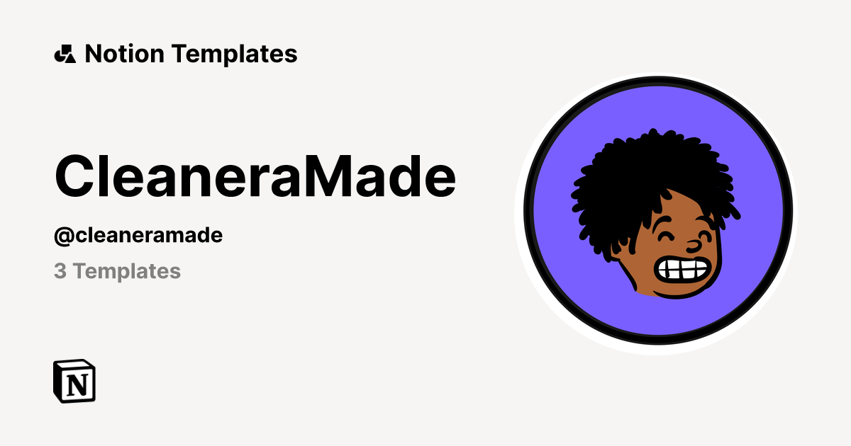 CleaneraMade | Template Creator | Notion Marketplace