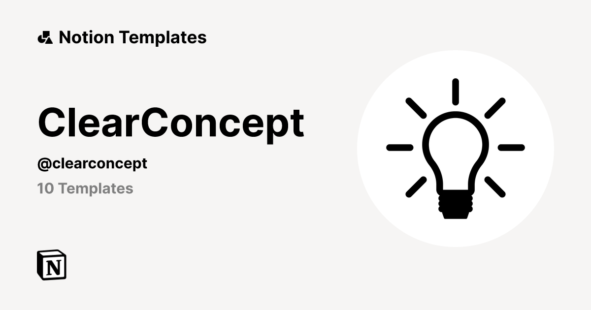 ClearConcept | Template Creator | Notion Marketplace