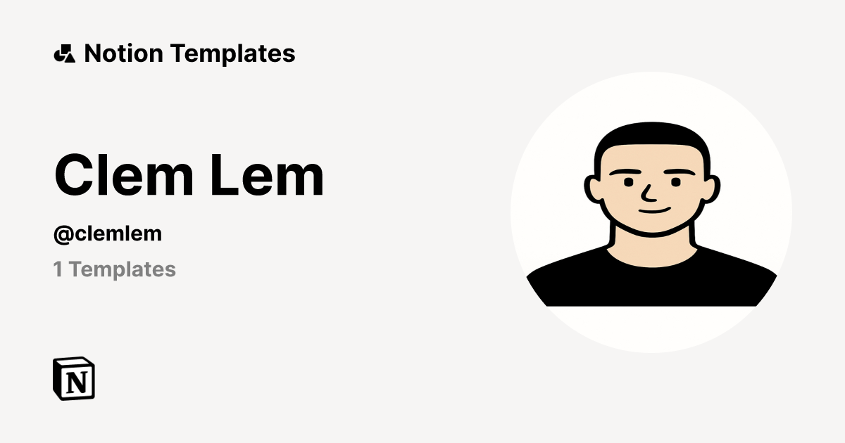 Clem Lem | Template Creator | Notion Marketplace