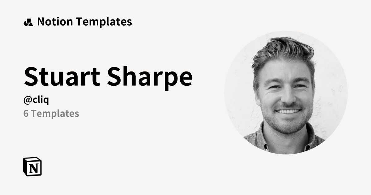 Stuart Sharpe | Template Creator | Notion Marketplace