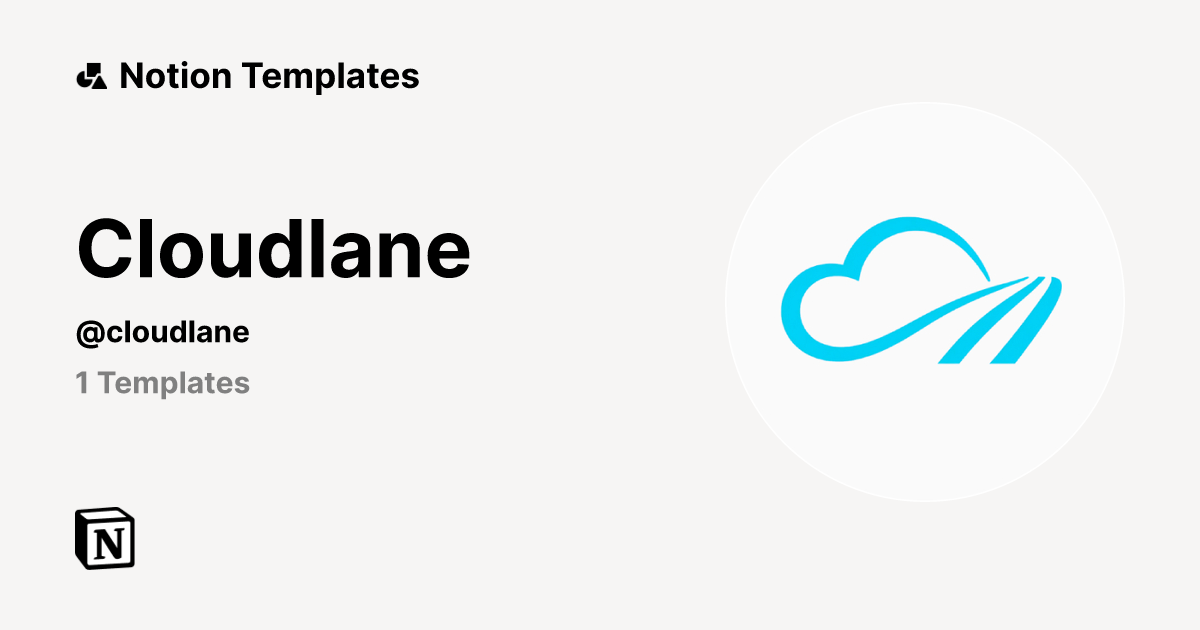 Cloudlane | Template Creator | Notion Marketplace