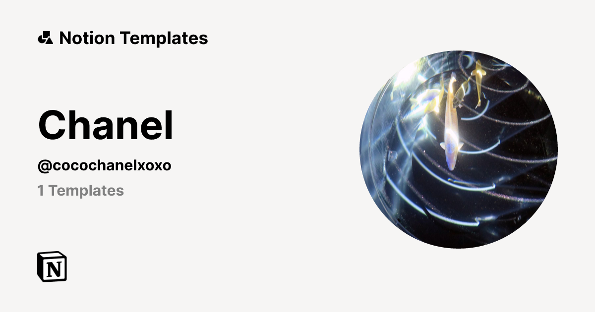 Chanel | Template Creator | Notion Marketplace