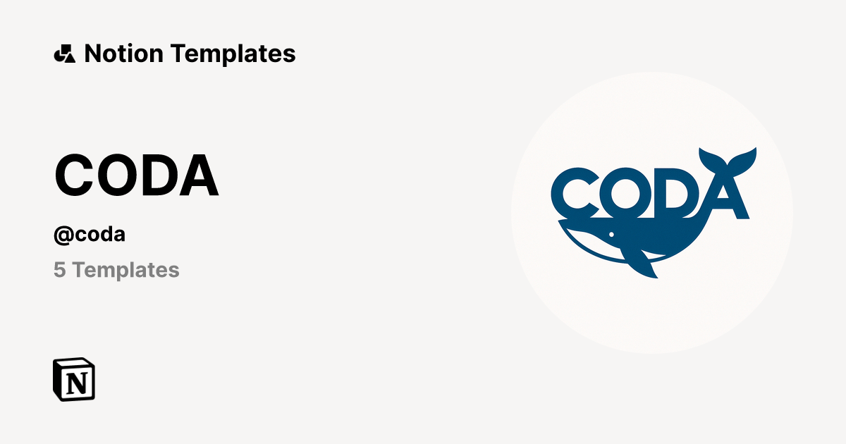 CODA | Template Creator | Notion Marketplace