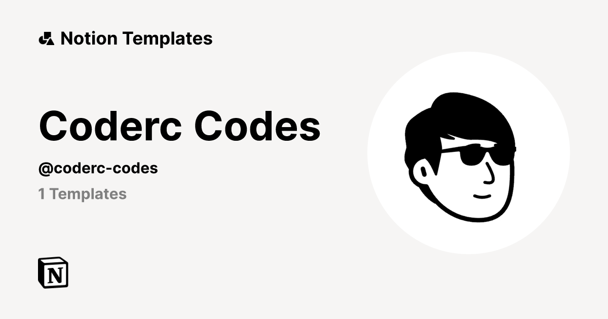 Coderc Codes | Template Creator | Notion Marketplace