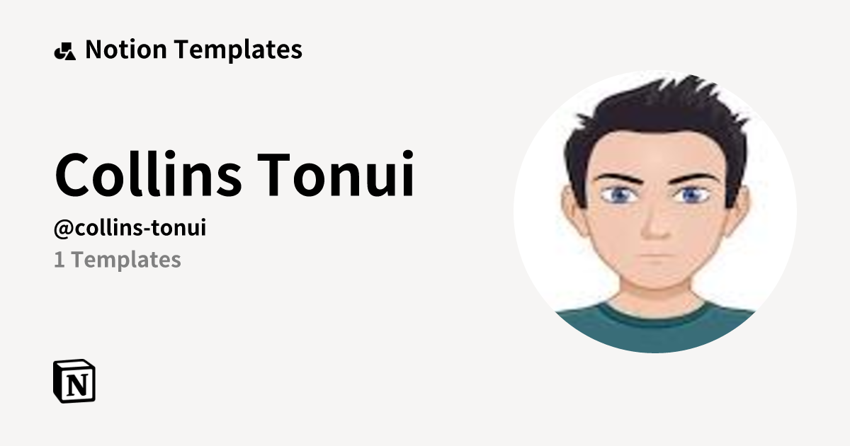 Collins Tonui | Template Creator | Notion Marketplace