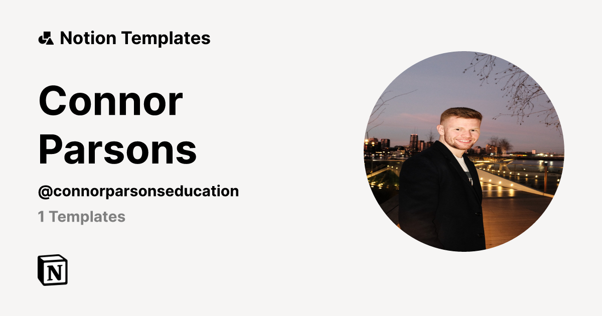 Connor Parsons | Template Creator | Notion Marketplace