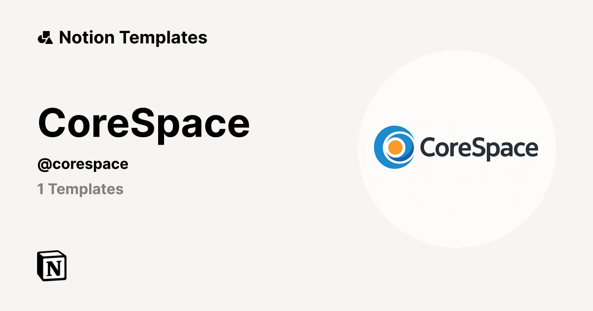 CoreSpace | Template Creator | Notion Marketplace