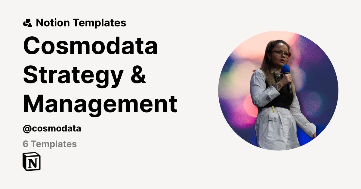 Cosmodata Strategy & Management | Template Creator | Notion Marketplace