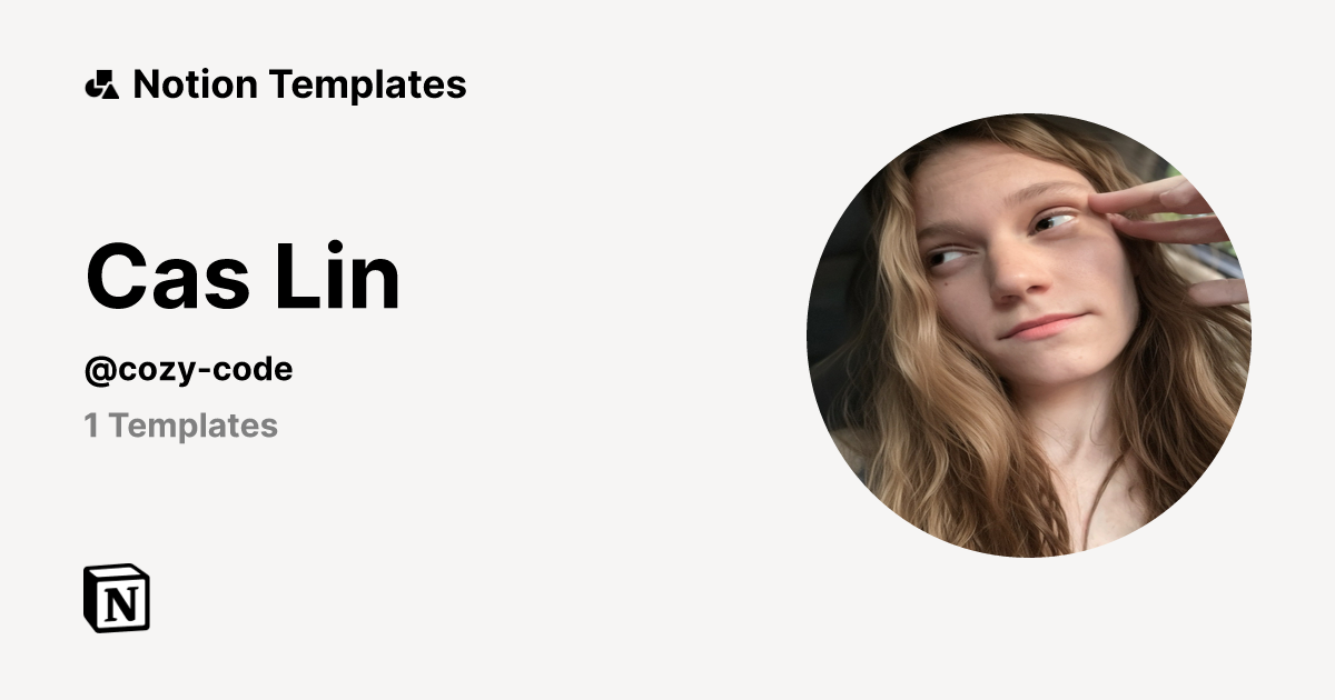 Cas Lin | Template Creator | Notion Marketplace