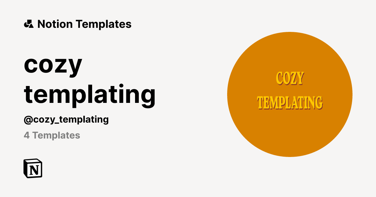 cozy templating | Template Creator | Notion Marketplace