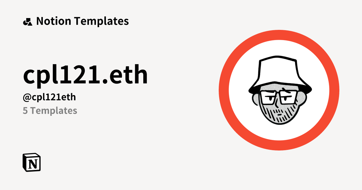 cpl121.eth | Template Creator | Notion Marketplace