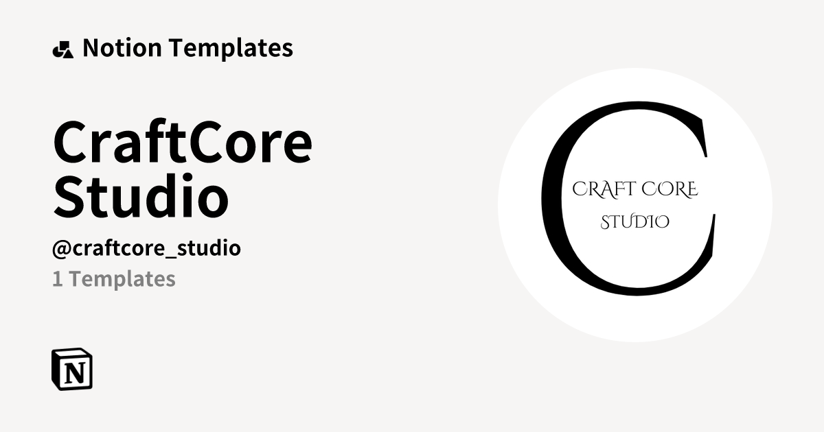 CraftCore Studio | Template Creator | Notion Marketplace