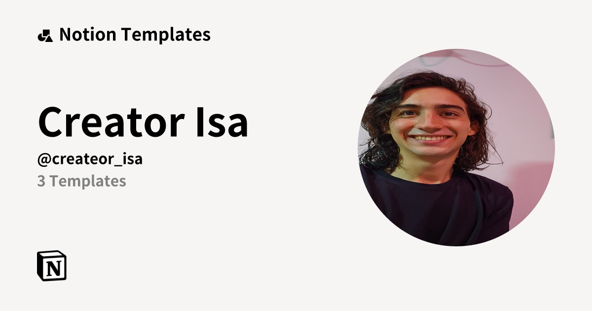 Creator Isa | Template Creator | Notion Marketplace