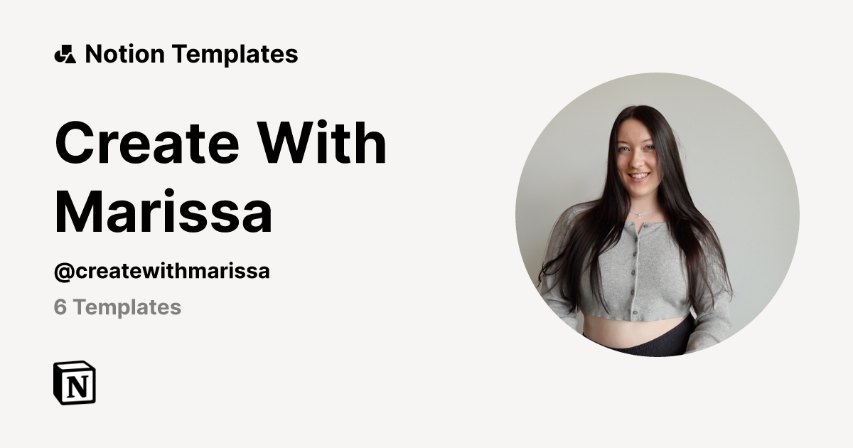 Create With Marissa | Template Creator | Notion Marketplace