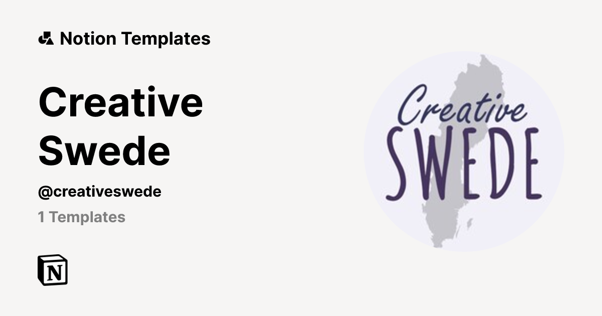Creative Swede | Template Creator | Notion Marketplace