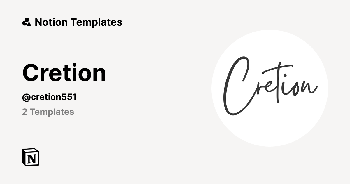 Cretion | Template Creator | Notion Marketplace