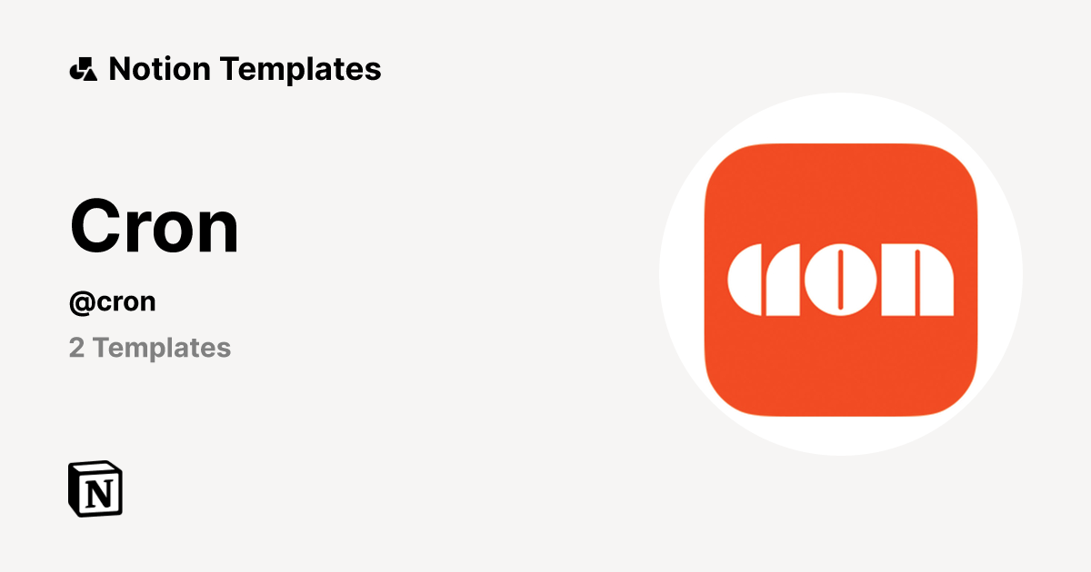 Cron | Template Creator | Notion Marketplace