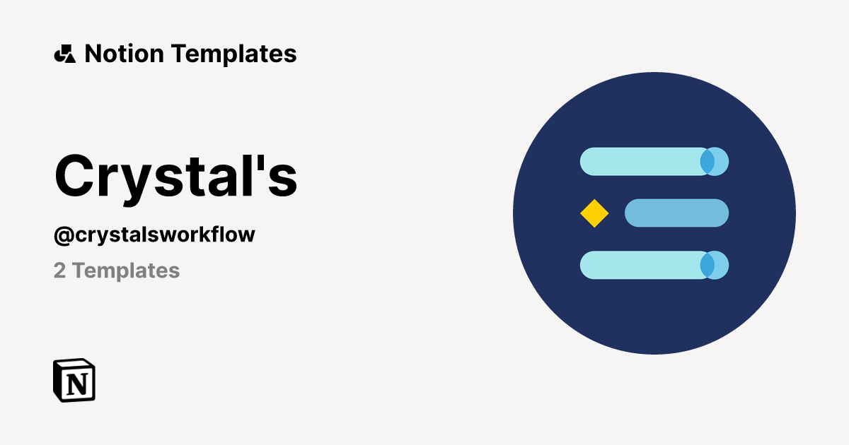 Crystal's | Template Creator | Notion Marketplace