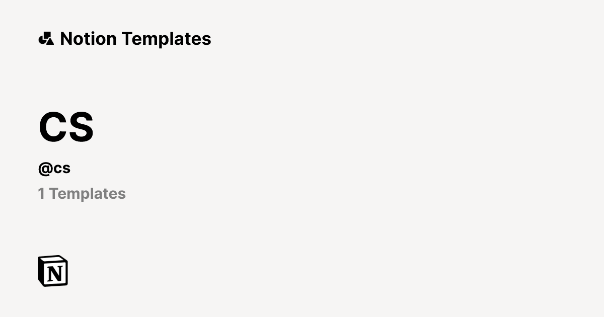 CS | Template Creator | Notion Marketplace