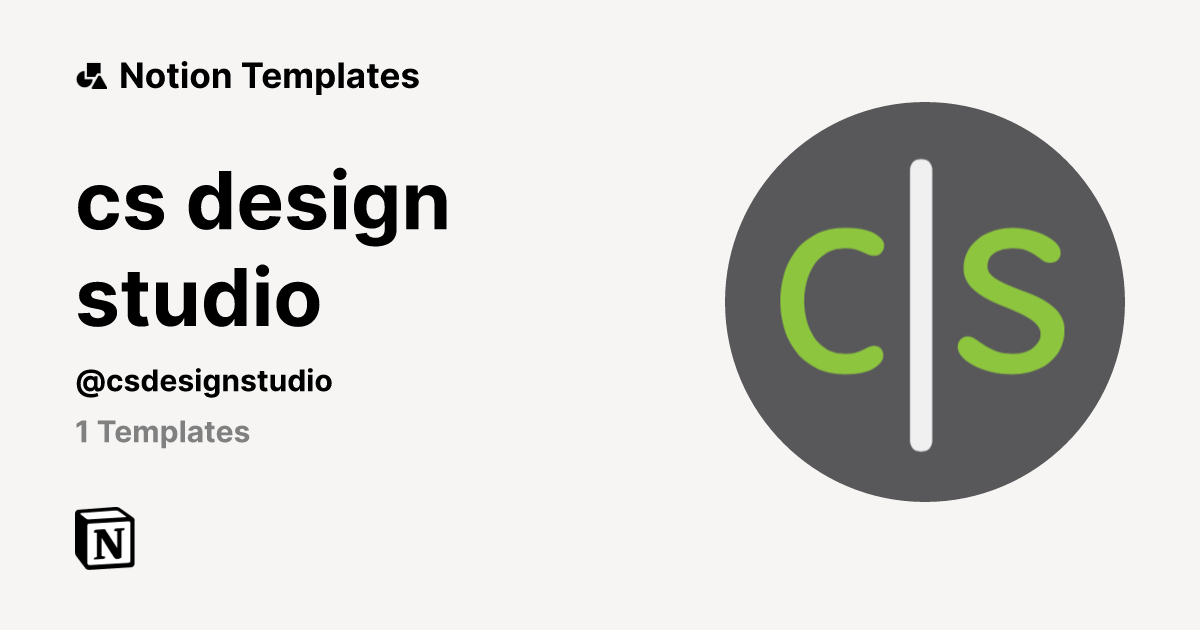 cs design studio | Template Creator | Notion Marketplace
