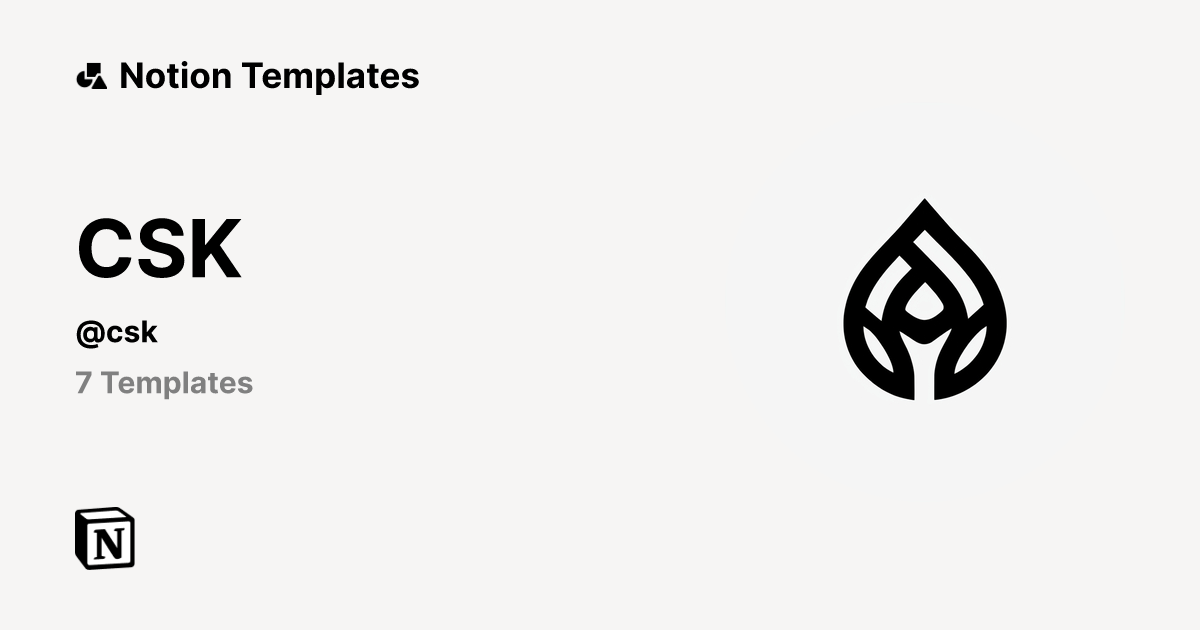 CSK | Template Creator | Notion Marketplace