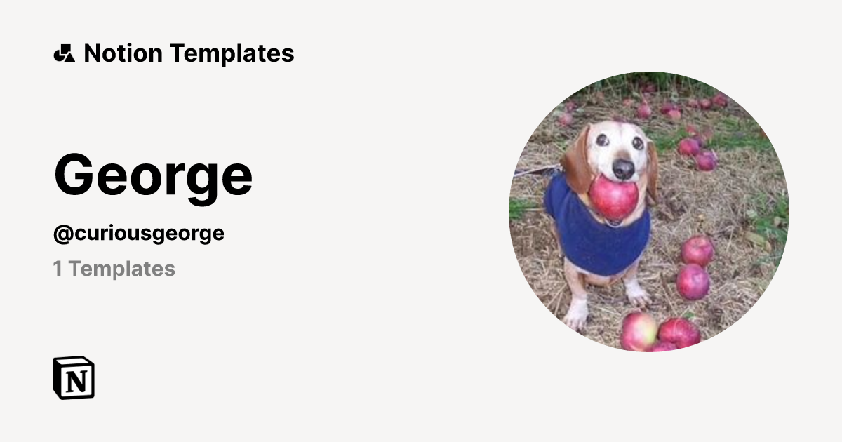 George | Template Creator | Notion Marketplace