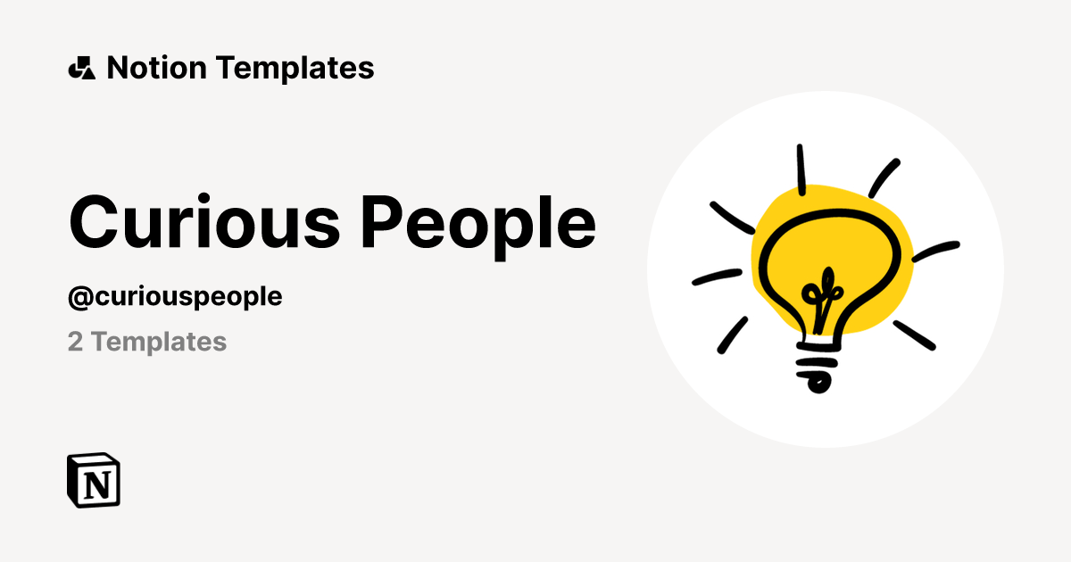 Curious People | Template Creator | Notion Marketplace