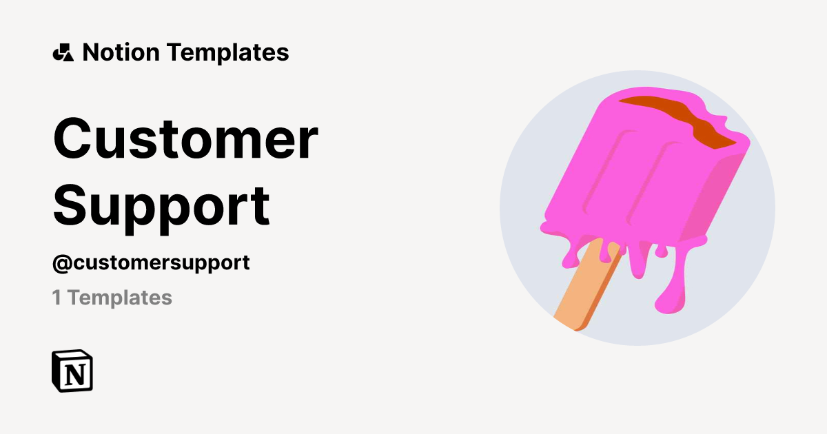 Customer Support | Template Creator | Notion Marketplace