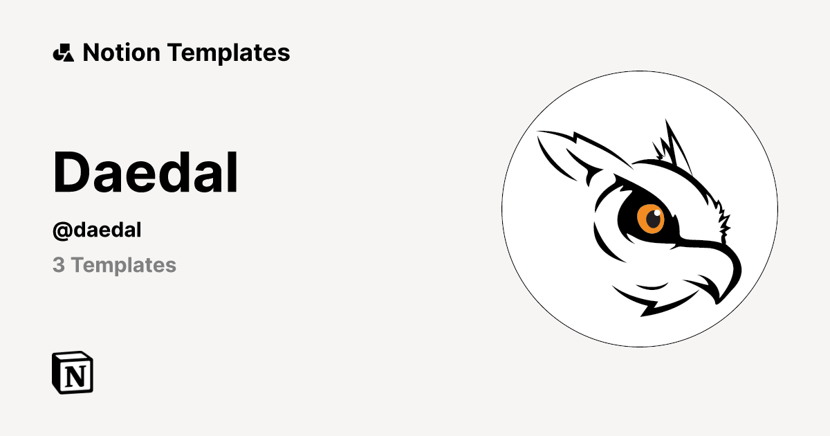 Daedal | Template Creator | Notion Marketplace