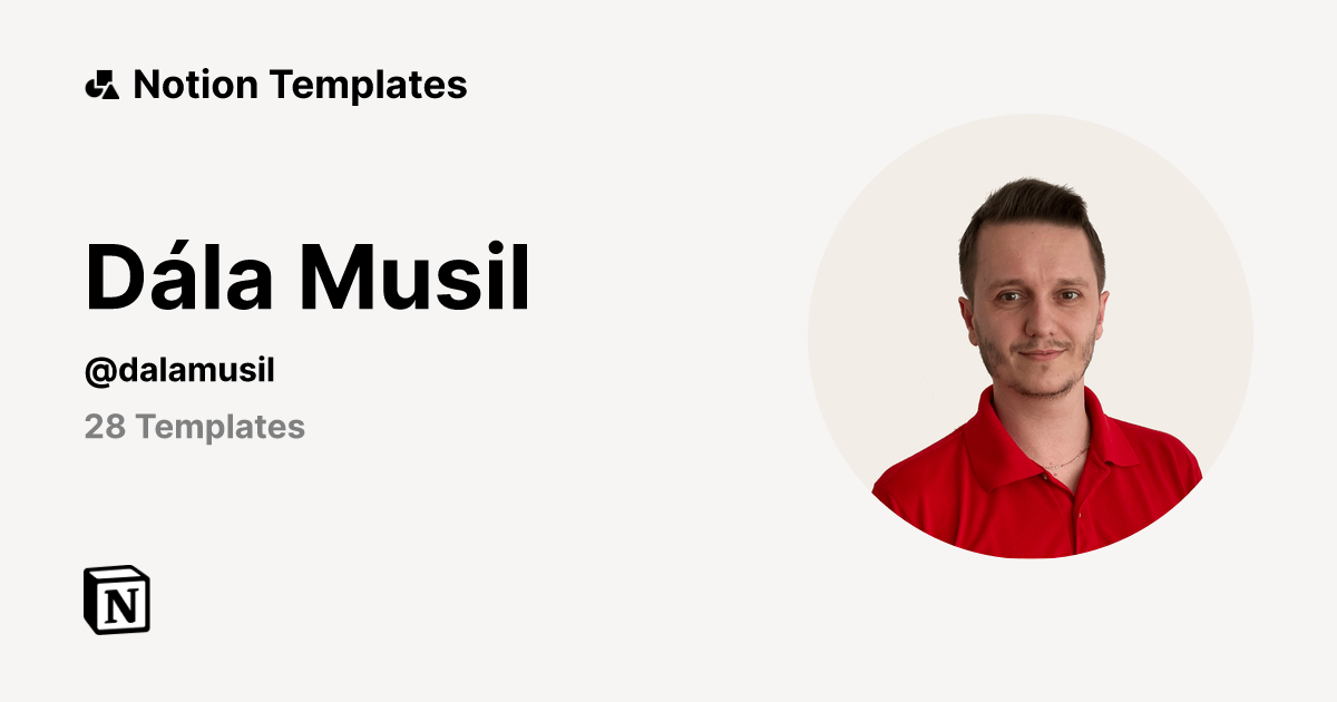 Dála Musil | Template Creator | Notion Marketplace