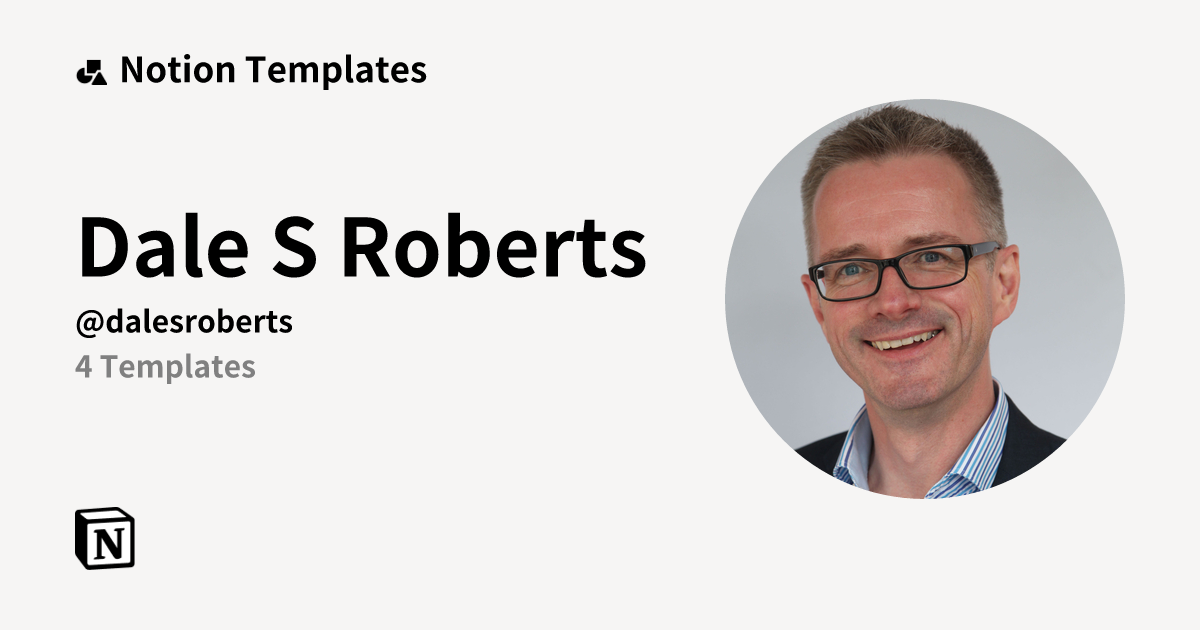 Dale S Roberts | Template Creator | Notion Marketplace
