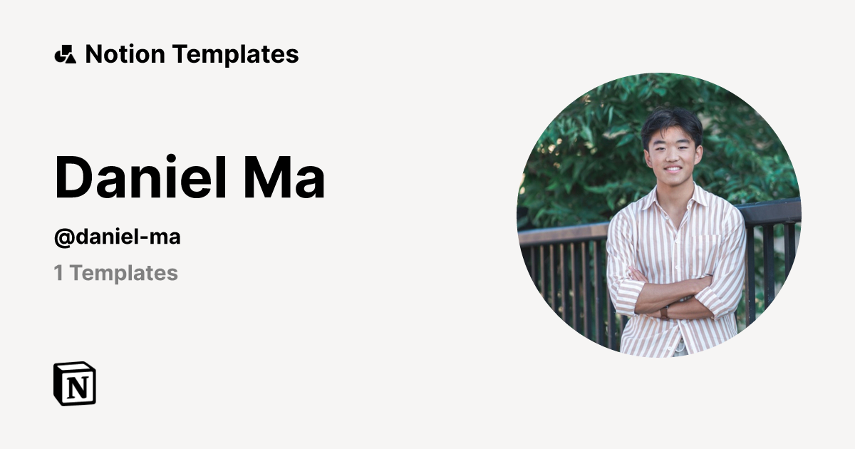 Daniel Ma | Template Creator | Notion Marketplace
