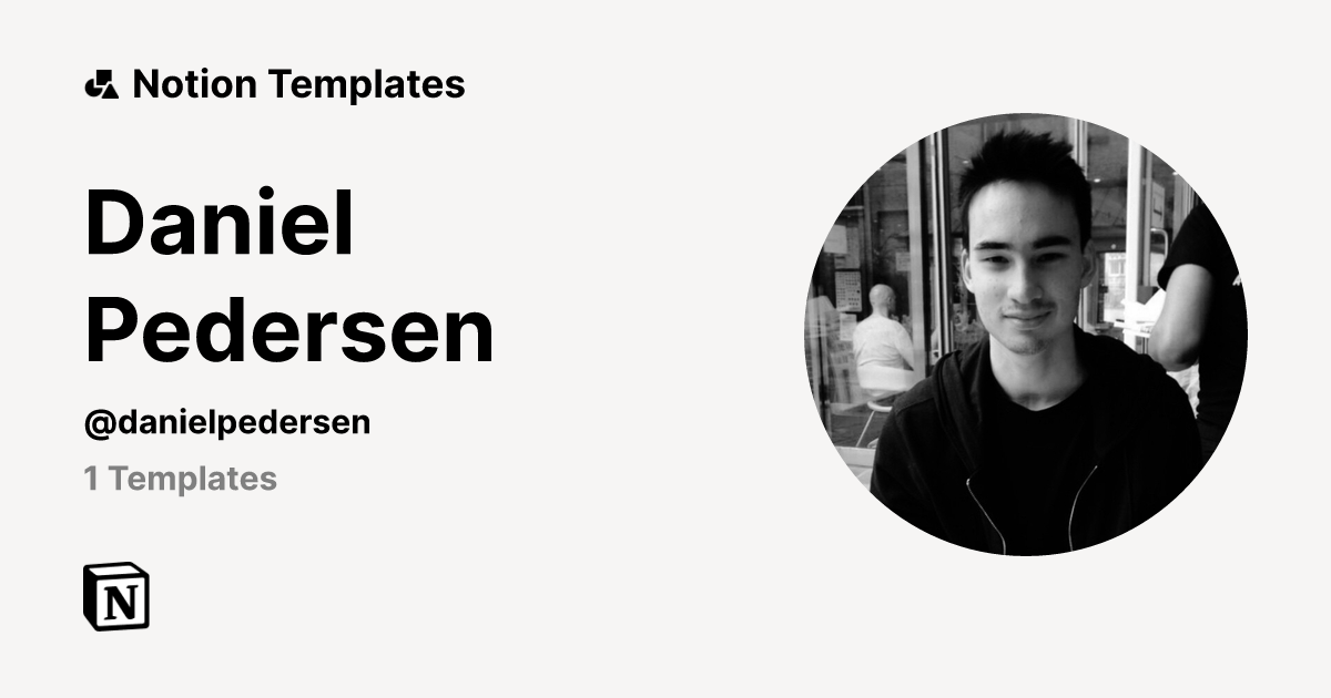 Daniel Pedersen Template Creator Notion Marketplace