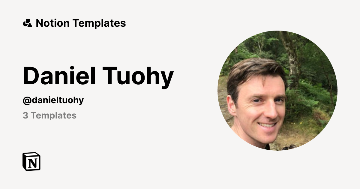 Daniel Tuohy | Template Creator | Notion Marketplace