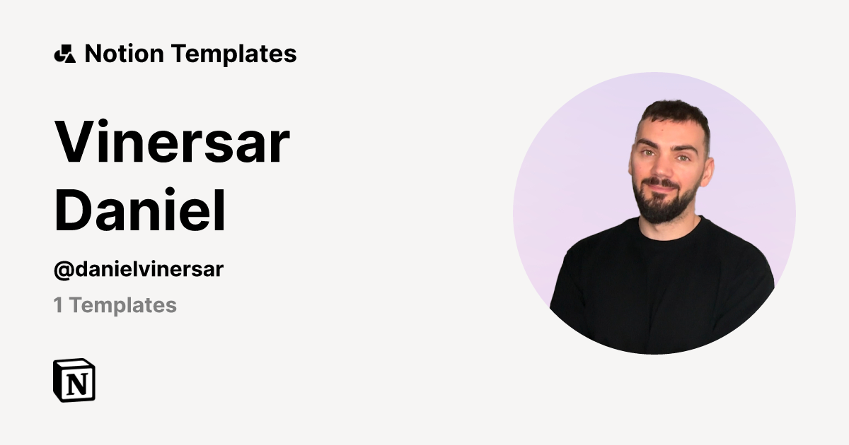 Vinersar Daniel | Template Creator | Notion Marketplace