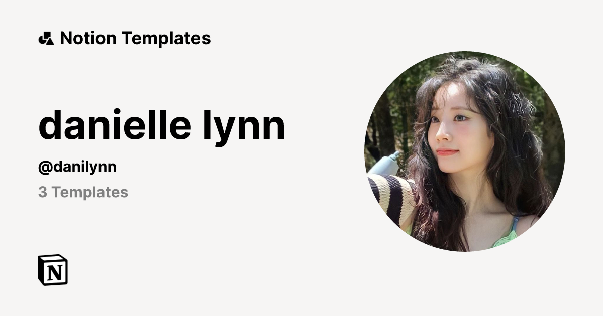danielle lynn | Template Creator | Notion Marketplace