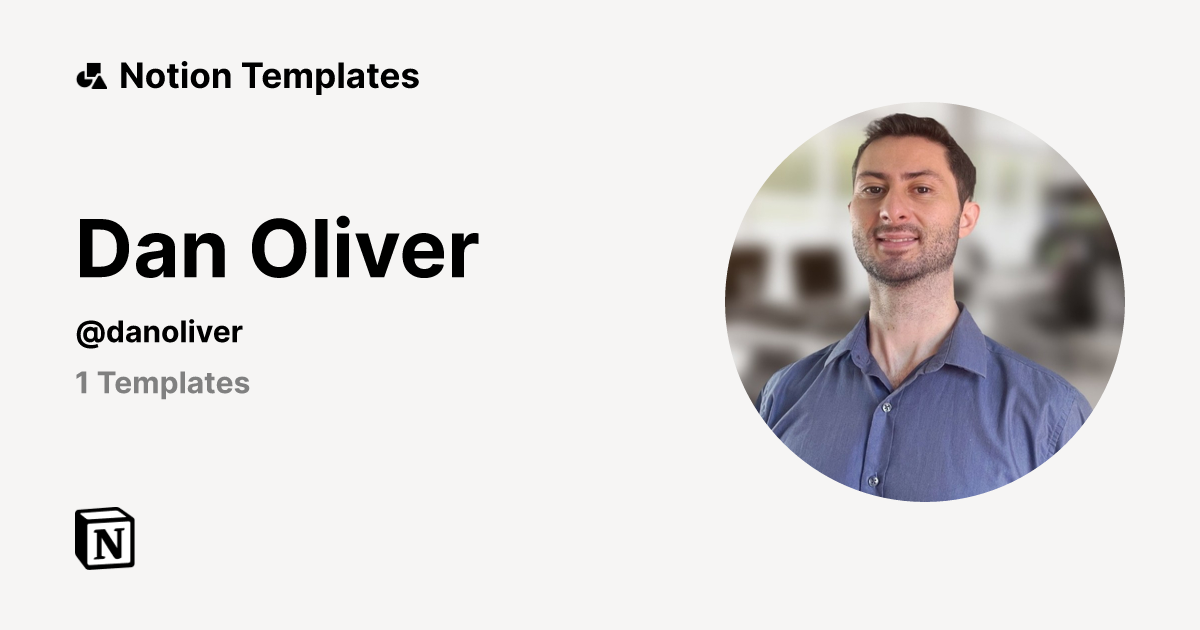 Dan Oliver | Template Creator | Notion Marketplace