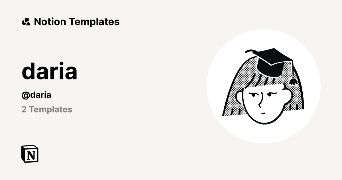 daria | Template Creator | Notion Marketplace