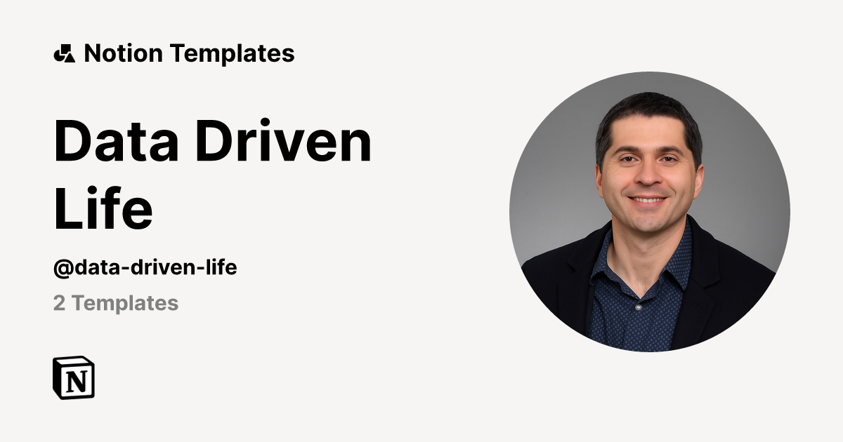 Data Driven Life Template Creator Notion Marketplace