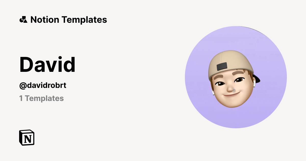 David | Template Creator | Notion Marketplace