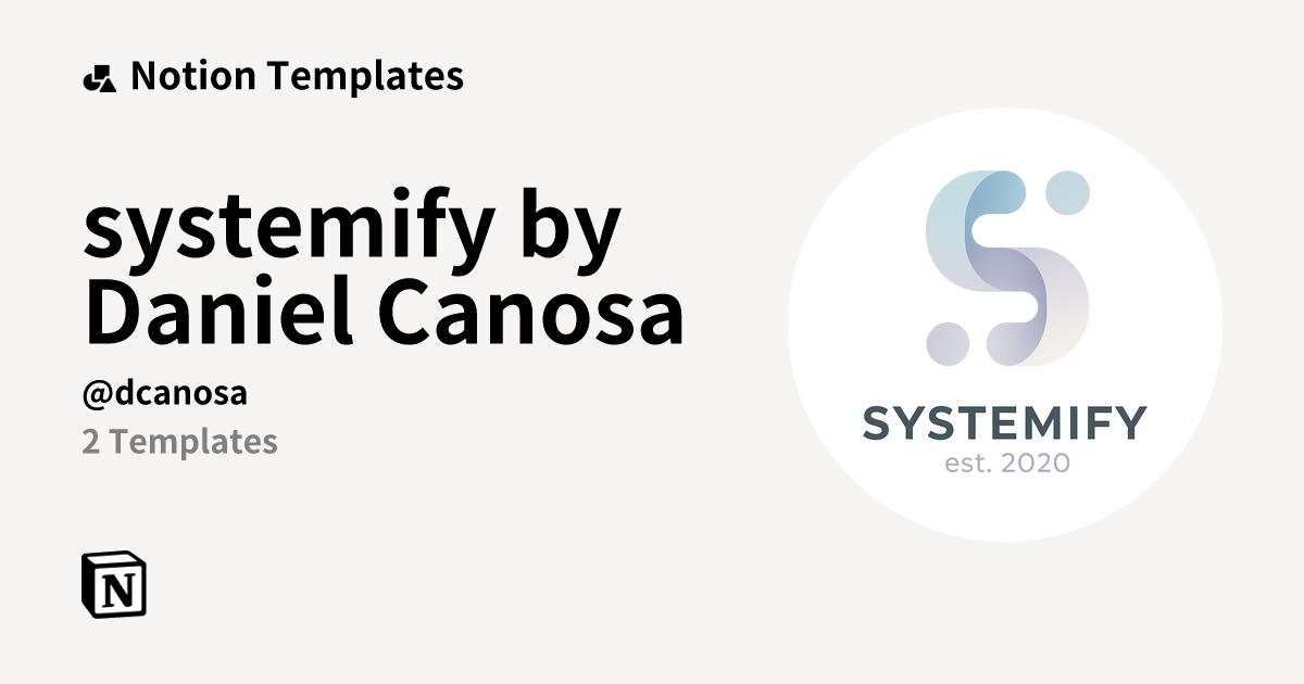 Daniel Canosa | Template Creator | Notion Marketplace