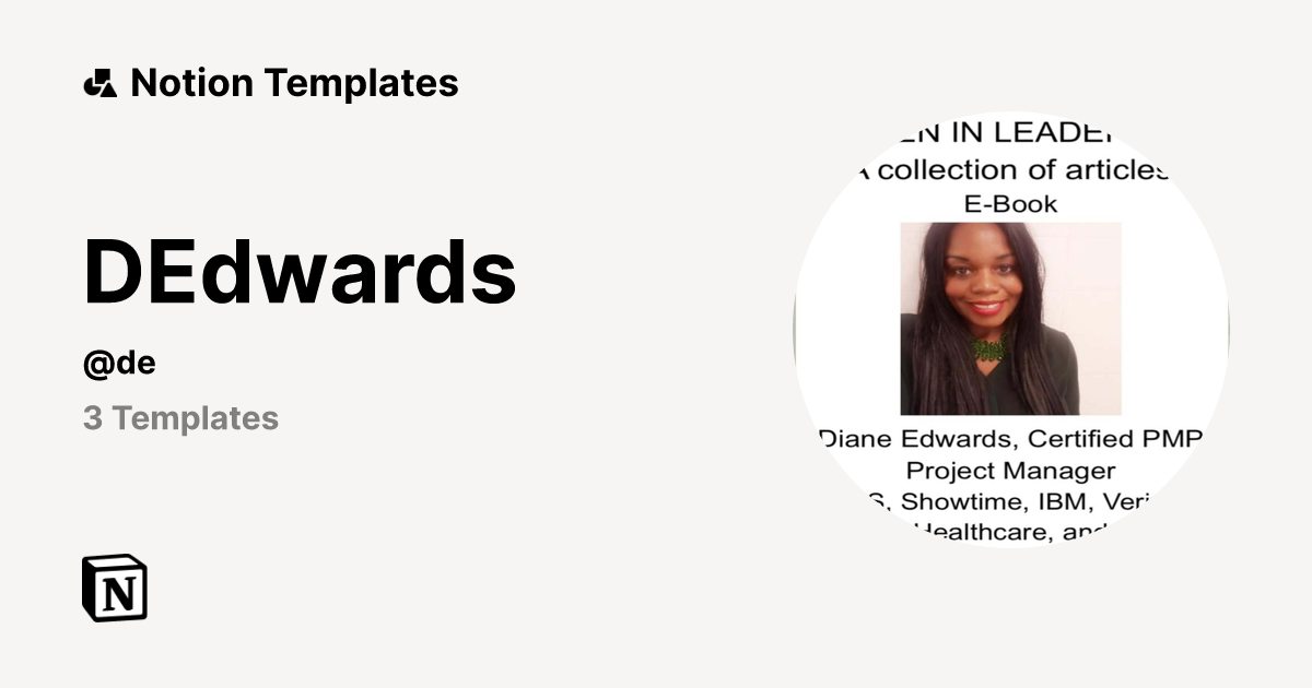 DEdwards | Template Creator | Notion Marketplace