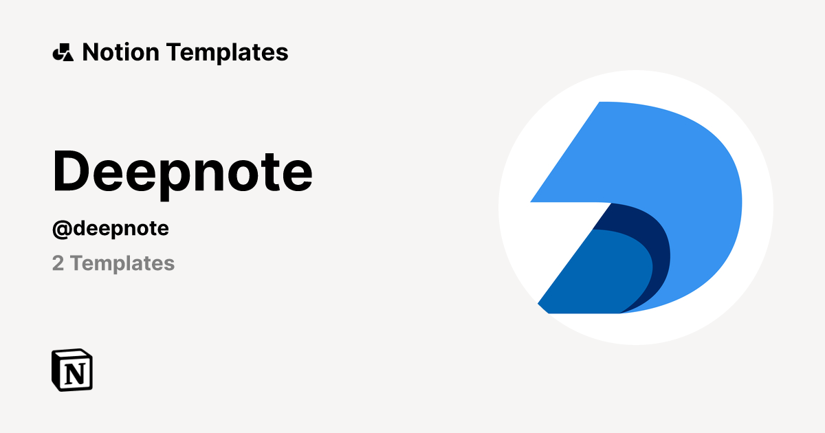 Deepnote | Template Creator | Notion Marketplace