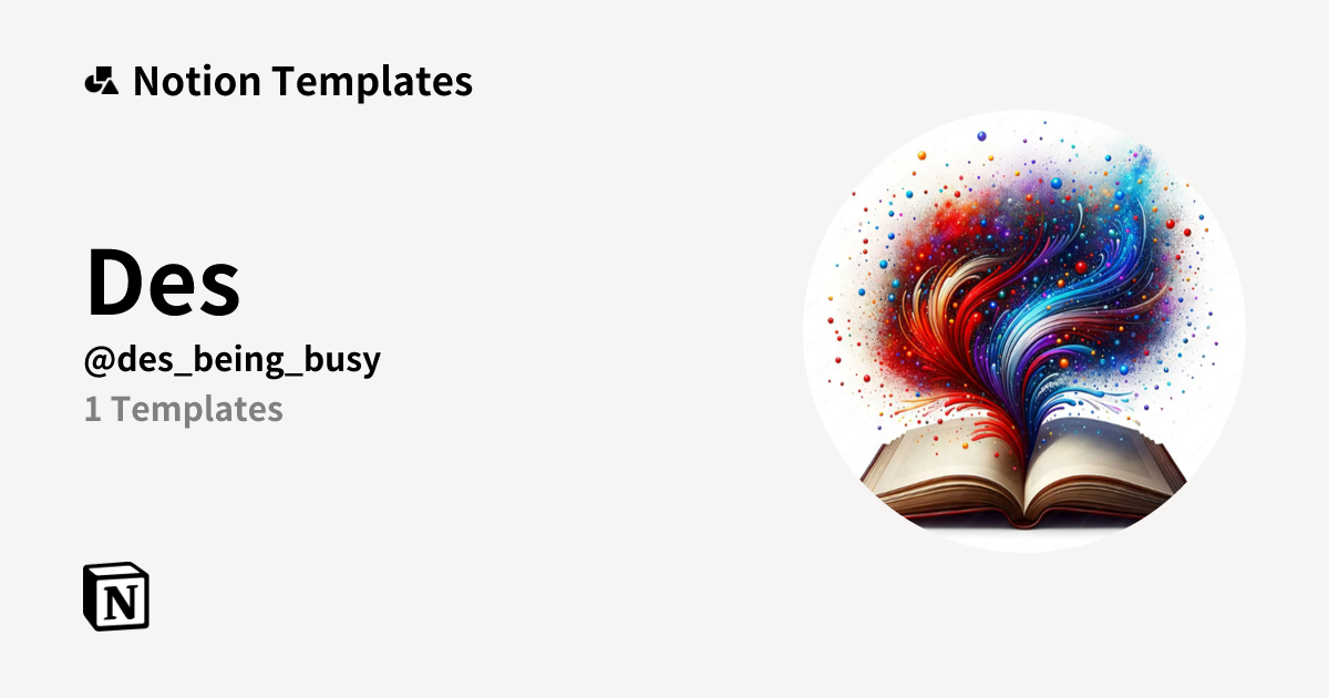Des | Template Creator | Notion Marketplace