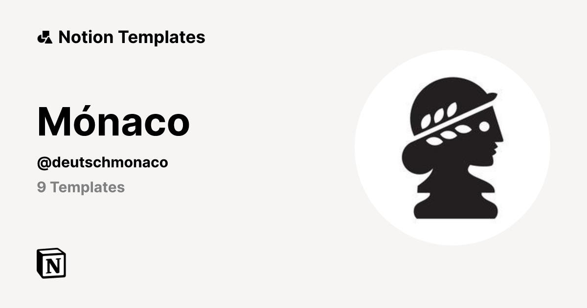 Mónaco | Template Creator | Notion Marketplace