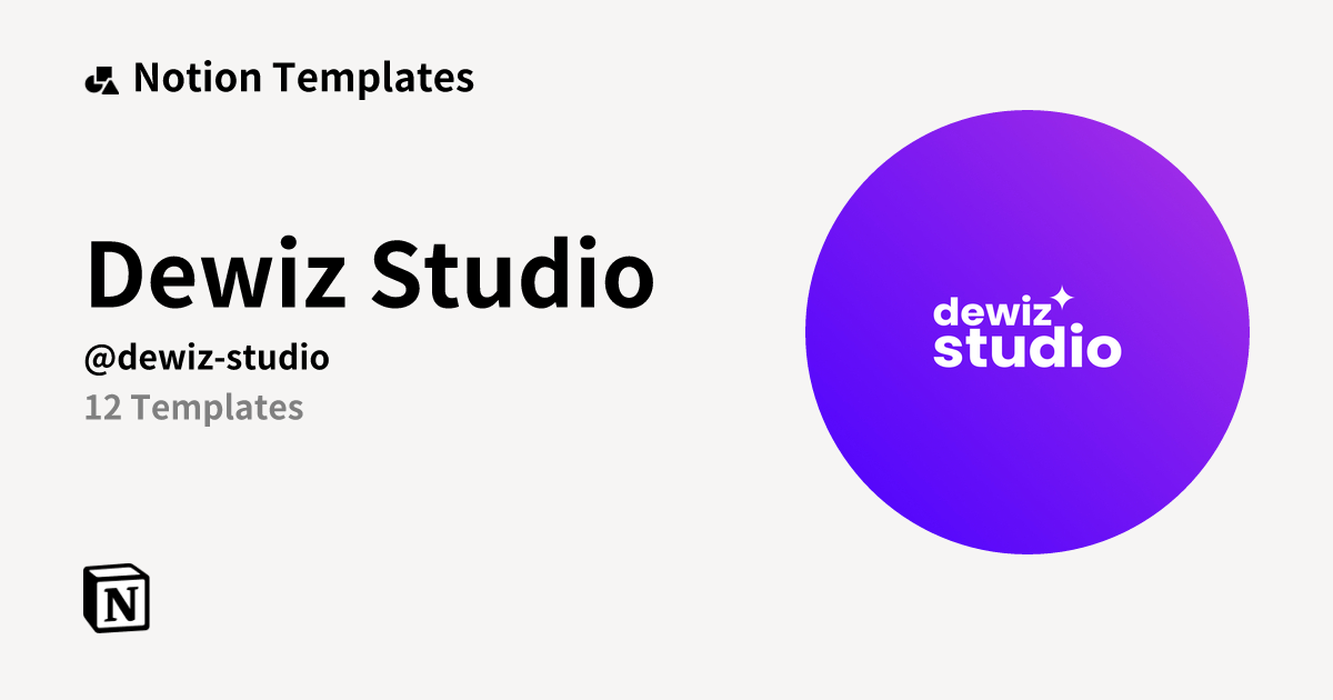 Dewiz Studio | Template Creator | Notion Marketplace